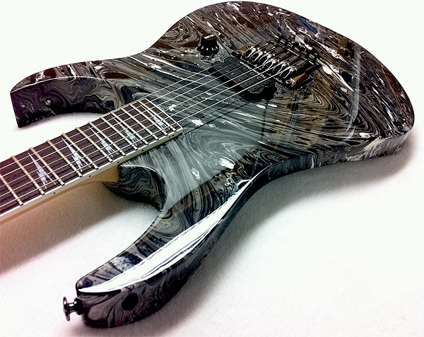 Swirled Painted Ibanez Prestige RG2610 | Sims Guitar Refinishing