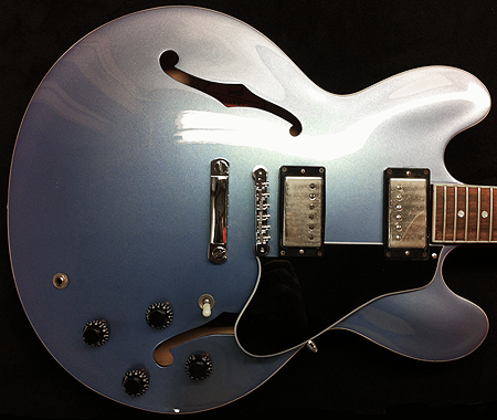 Pelham Blue Gibson ES335 | Sims Guitar Refinishing