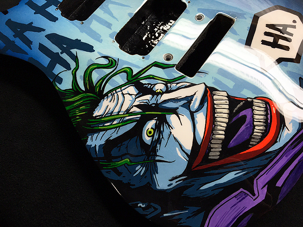 Jackson Dinky | DC Comics Joker paint scheme | Sims Guitar Refinishing