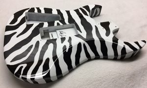 Zebra BC Rich Gunslinger | Sims Guitar Refinishing