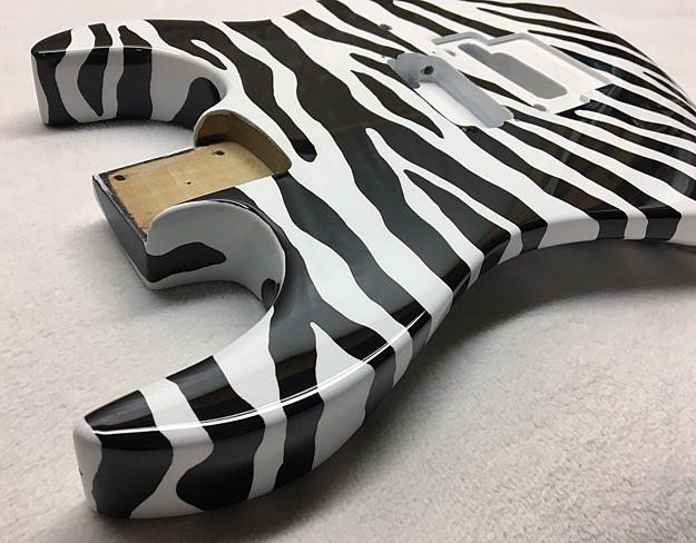 Zebra BC Rich Gunslinger | Sims Guitar Refinishing