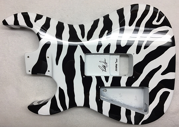 Zebra BC Rich Gunslinger | Sims Guitar Refinishing